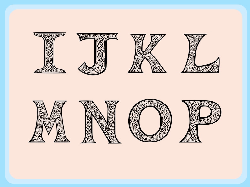 Celtic Knot Font SVG: Decorative Alphabet Letters for Custom Designs ...
