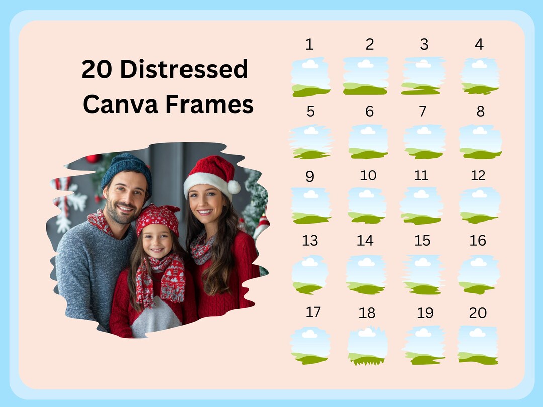 Holiday Bleach Frame Canva Template – Distressed Christmas Photo ...