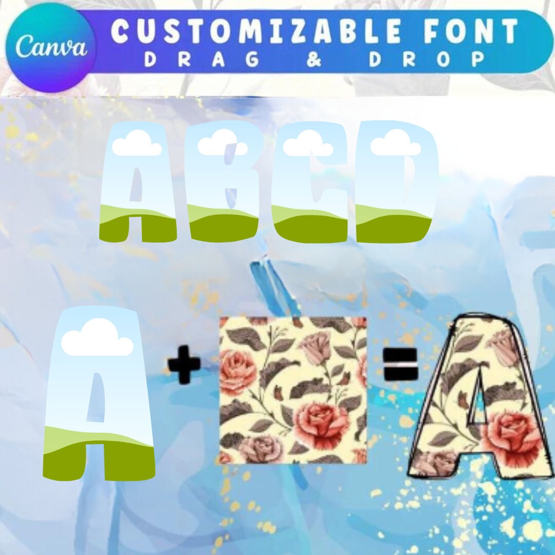 Customizable Doodle Alphabet Bundle for Canva Fill Your Own Design Drag ...