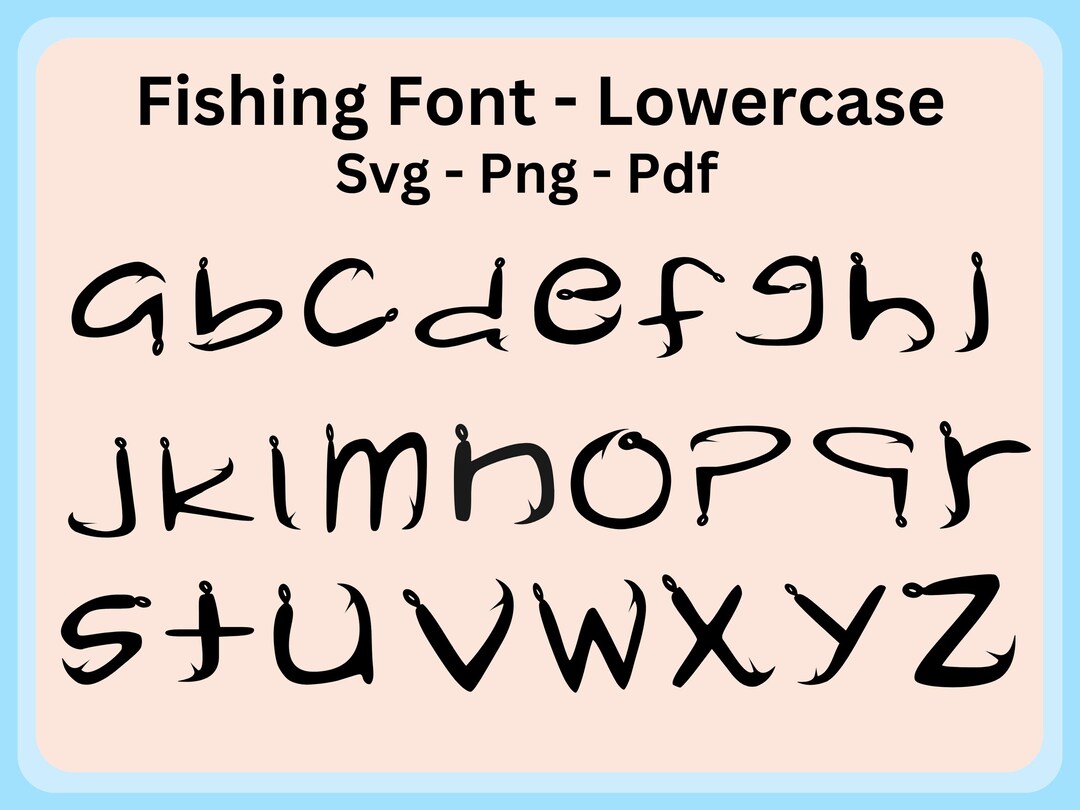 Fishing Hook Font, Fishing Svg, Fishing Font Letters Svg, Fish Hook Svg ...