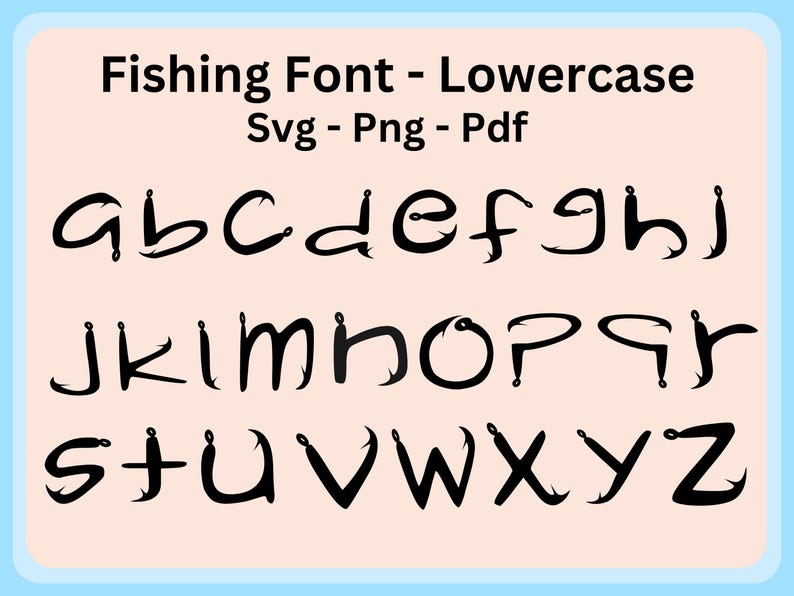 Fishing Hook Font, Fishing Svg, Fishing Font Letters Svg, Fish Hook Svg ...