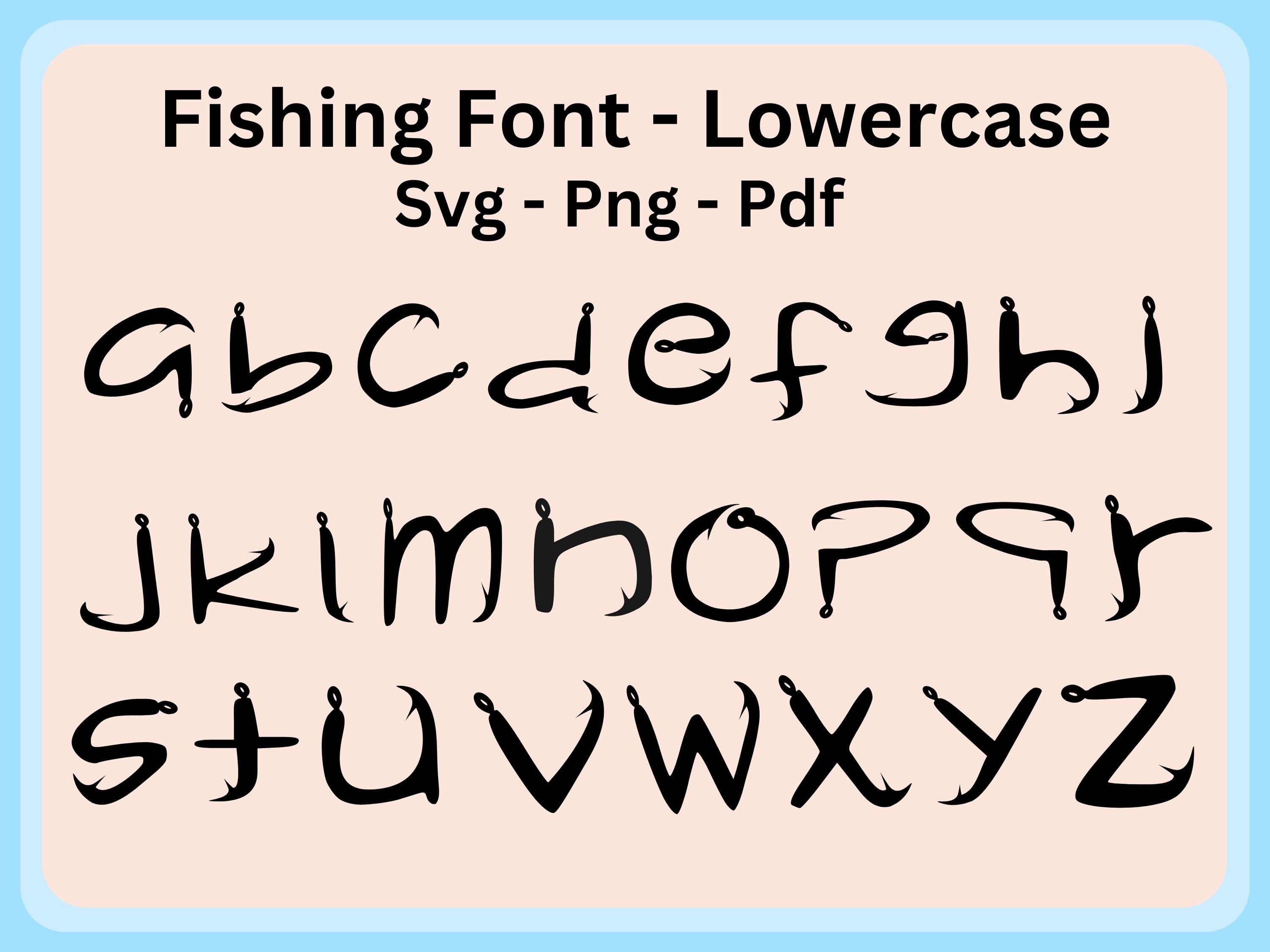 Fishing Hook Font, Fishing Svg, Fishing Font Letters Svg, Fish Hook Svg ...