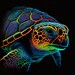 Neon Turtle Digital Print High Quality 300 DPI - Etsy