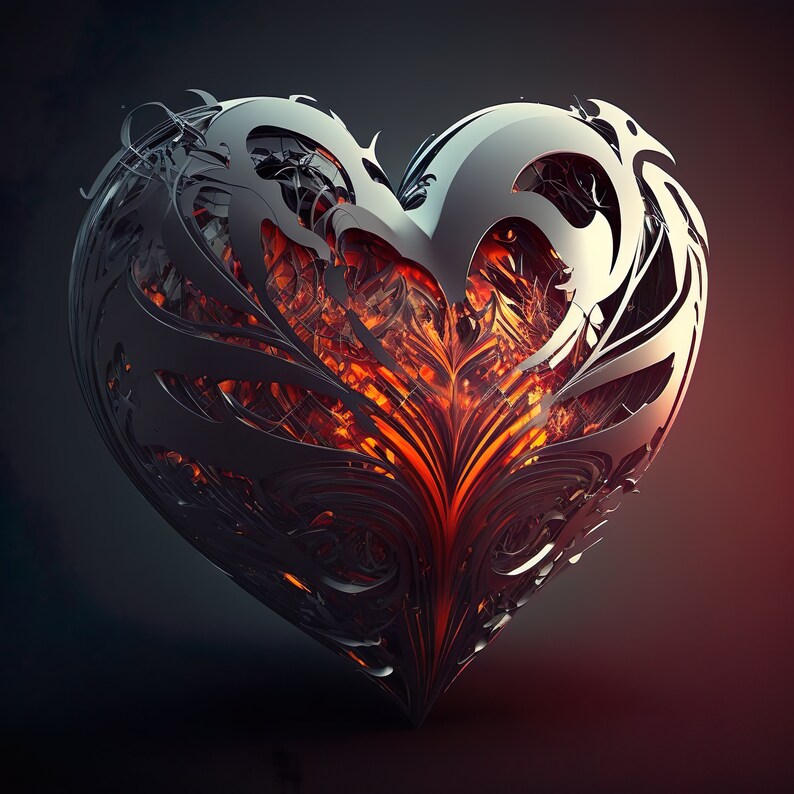 Modern Style Heart Valentine Digital Print High Quality 300 DPI - Etsy