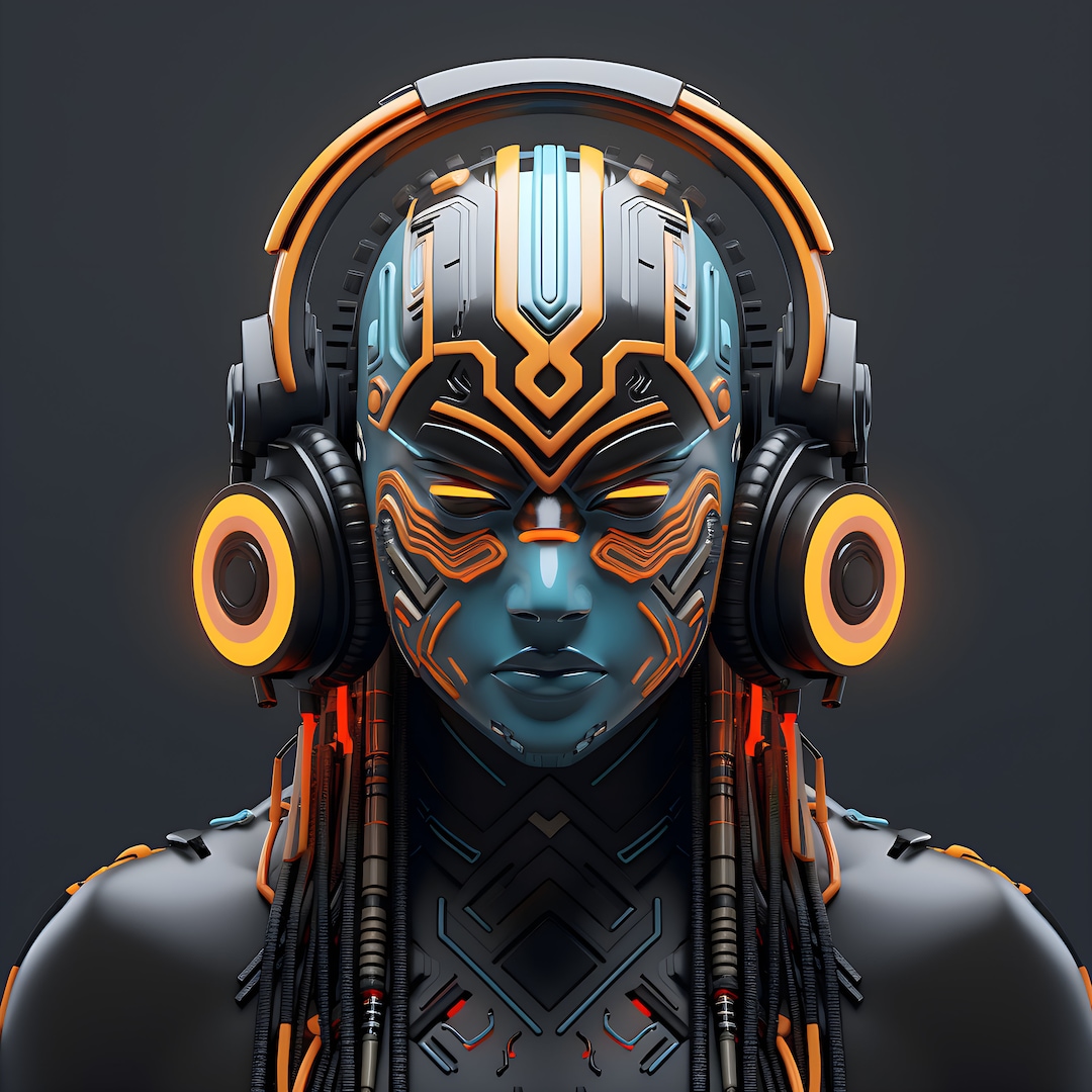 Futuristic Cyber DJ Digital Print High Quality 300 DPI - Etsy