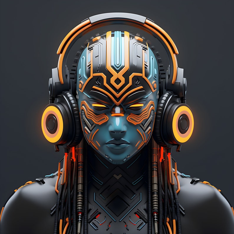 Futuristic Cyber DJ Digital Print High Quality 300 DPI - Etsy