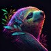 Neon Sloth Digital Print High Quality 300 DPI - Etsy