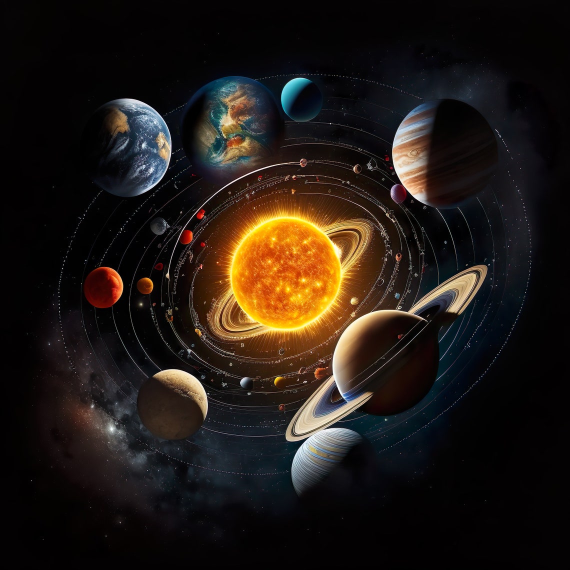 Solar System Digital Print High Quality 300 DPI - Etsy
