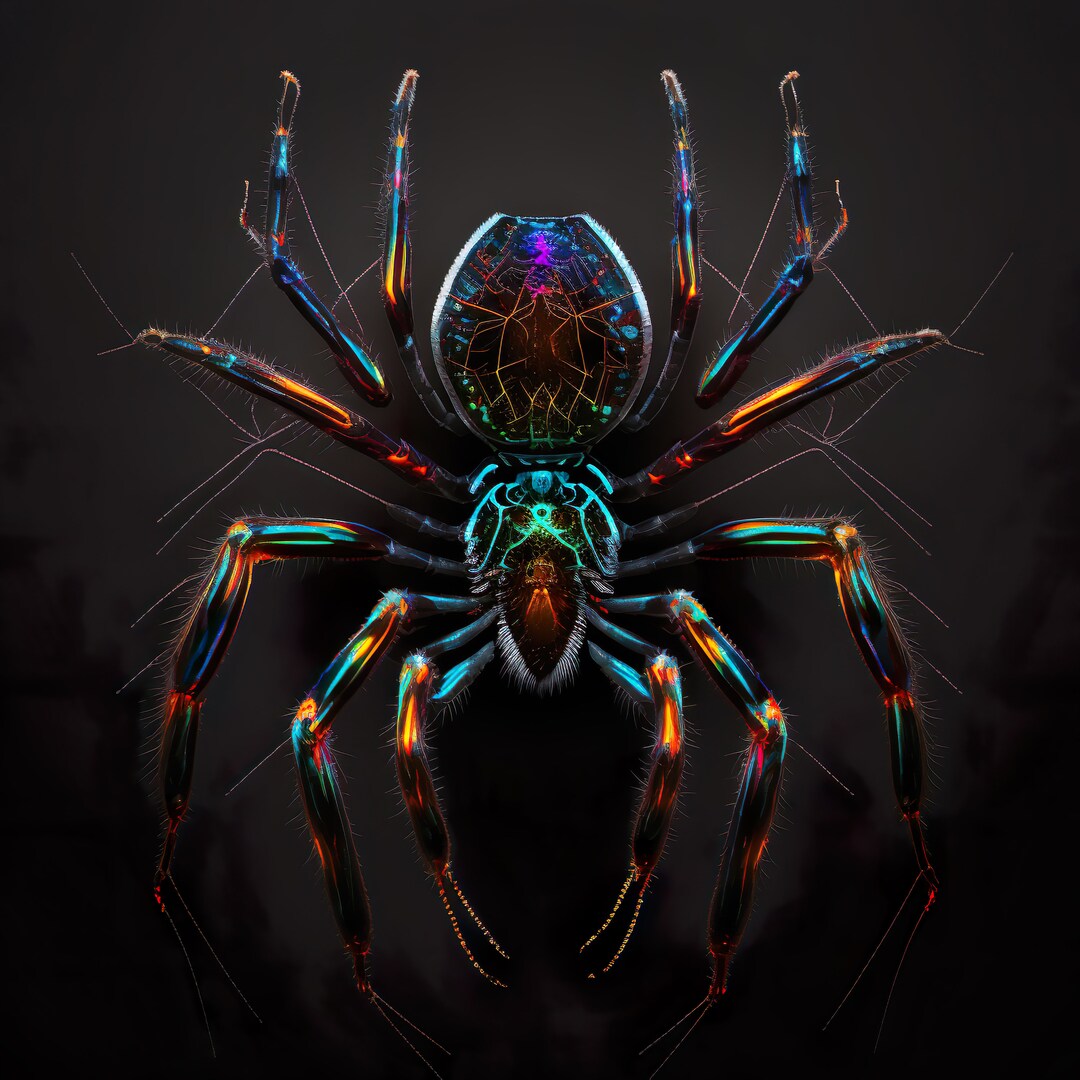 Neon Spider Digital Print High Quality 300 DPI - Etsy