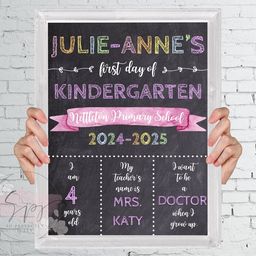 Pastel First Day of School Sign - Etsy