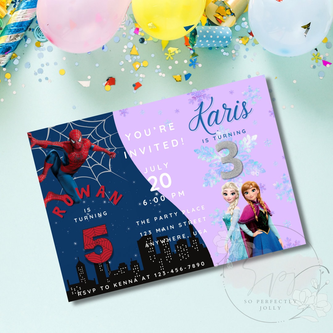 Brother and Sister Birthday Invite - Etsy