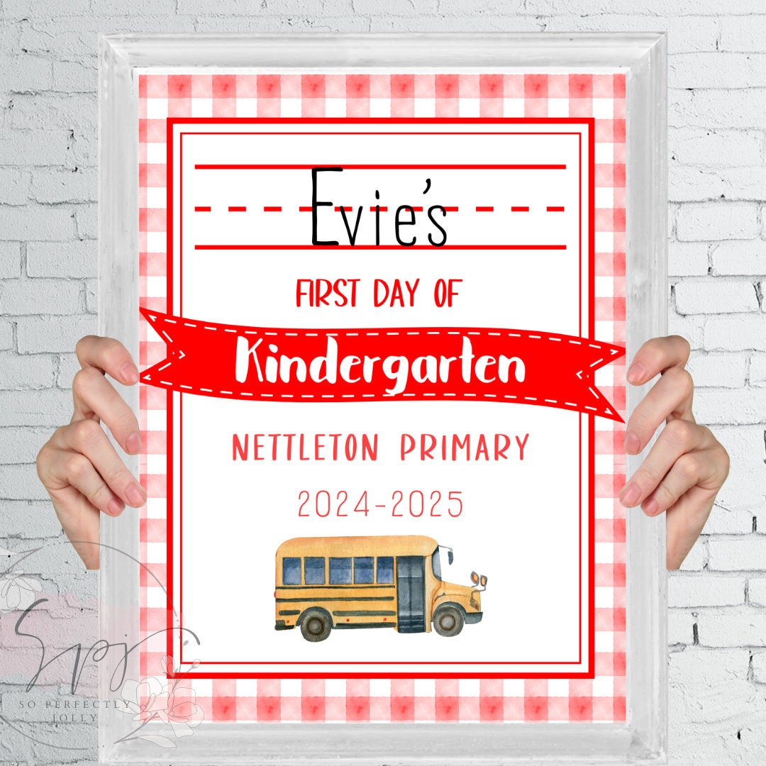 Red Grandmillennial First Day of School Sign - Etsy