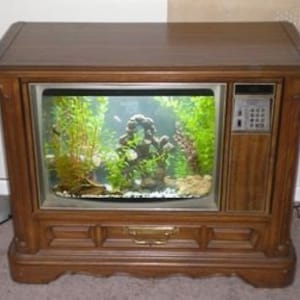 Vintage Tv Aquarium, Upcycling 60s Console Television, Vintage Aquarium ...