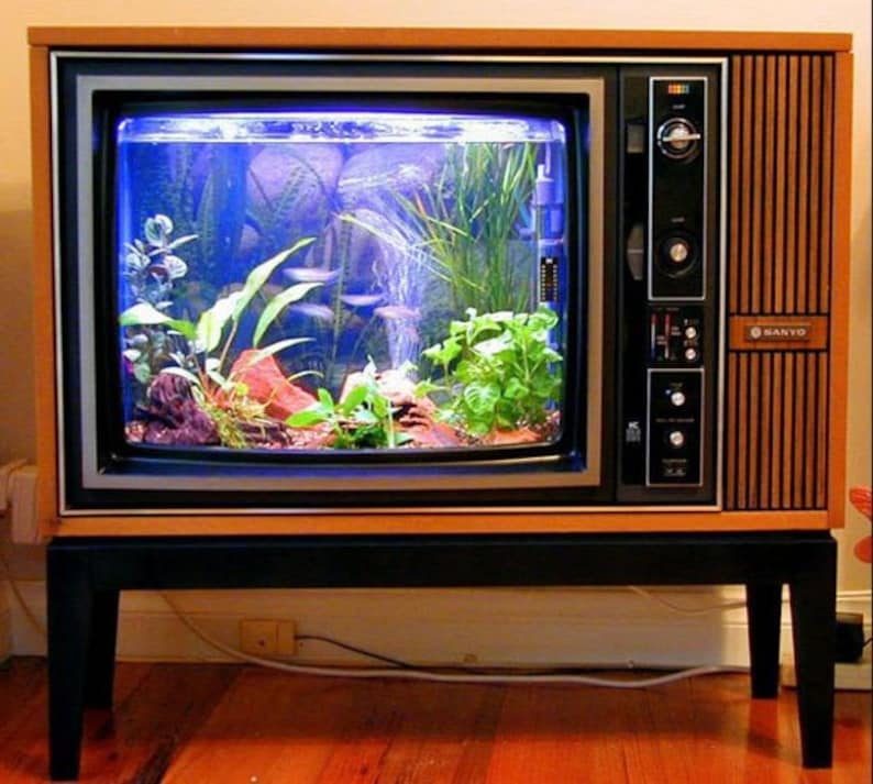 Vintage Tv Aquarium, Upcycling 60s Console Television, Vintage Aquarium ...