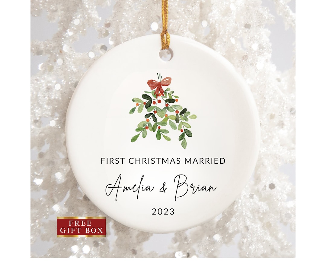 First Christmas Married Ornament, Personalized Our First Christmas ...