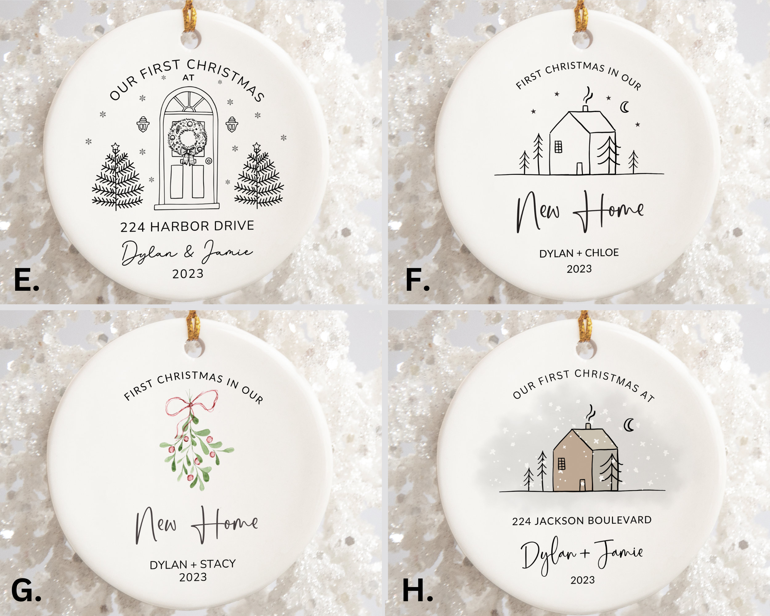 First Christmas in Our New Home Christmas Ornaments, Personalized Our ...