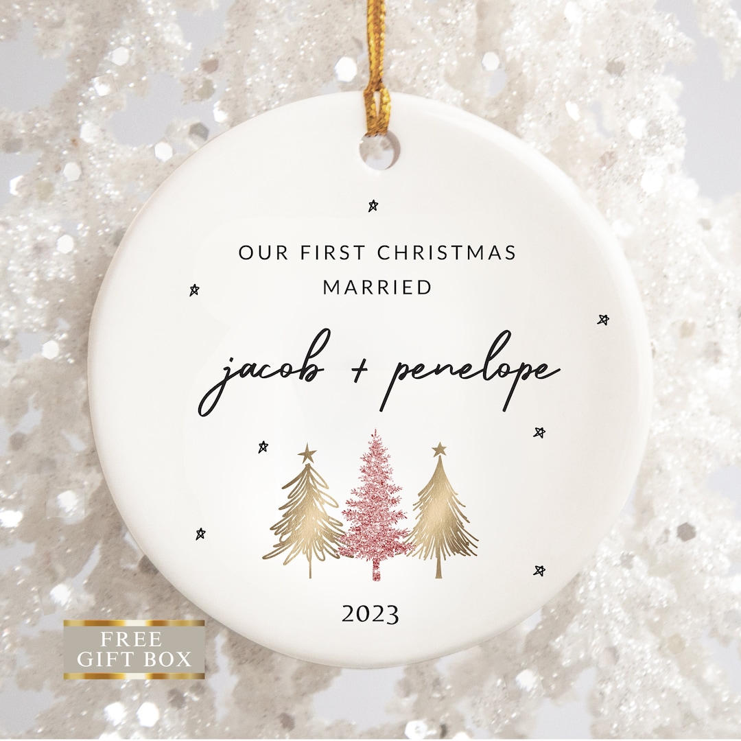 Our First Christmas Married Ornament Personalized, Our 1st Christmas ...