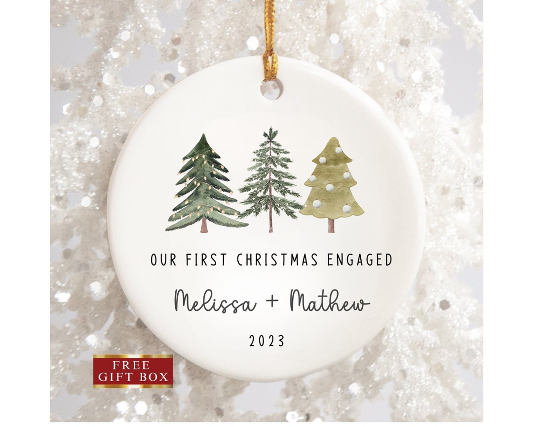 Our First Christmas Engaged Ornament, Engaged Christmas Ornament ...