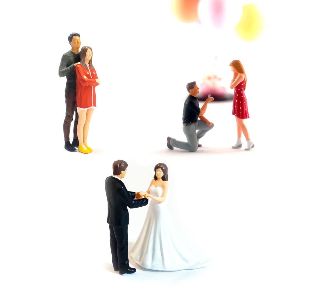 Miniature Couples Figures. 1:64 1/87 Scale. Lovers Bride - Etsy