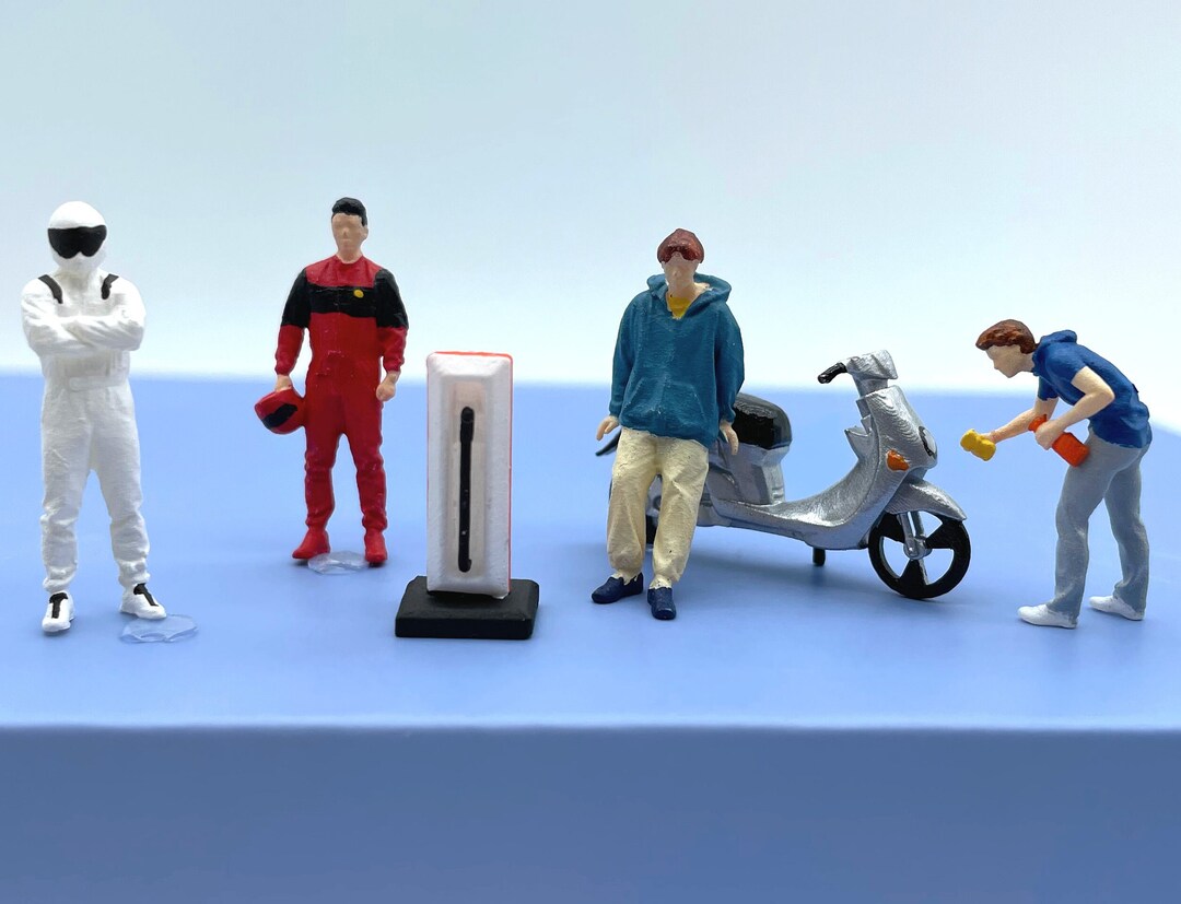 Miniature Human Racer Figures. the Stig. Car Washing Boy. F1 - Etsy