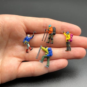 Miniature Hikers Climbers Campers Figures. 1:87 Scale - Etsy