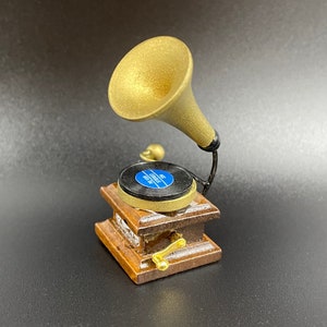 Miniature Phonograph / Gramophone. 1:12 Scale Miniature Accessory - Etsy
