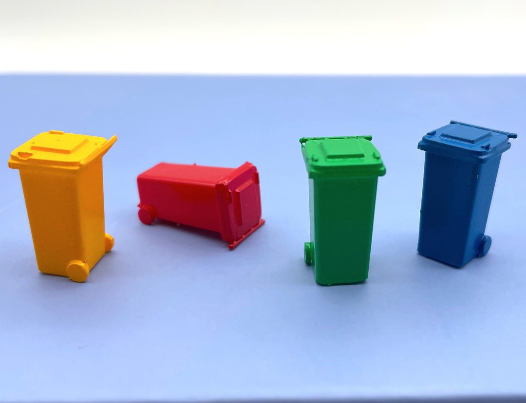 Miniature Trash Cans / Waste Bins With Wheels. 1:64 Scale. 2cm Tall - Etsy