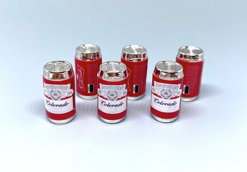 Miniature Beer. 6 Cans of Beers. Kitchen Drink Dollhouse Accessories 1: ...