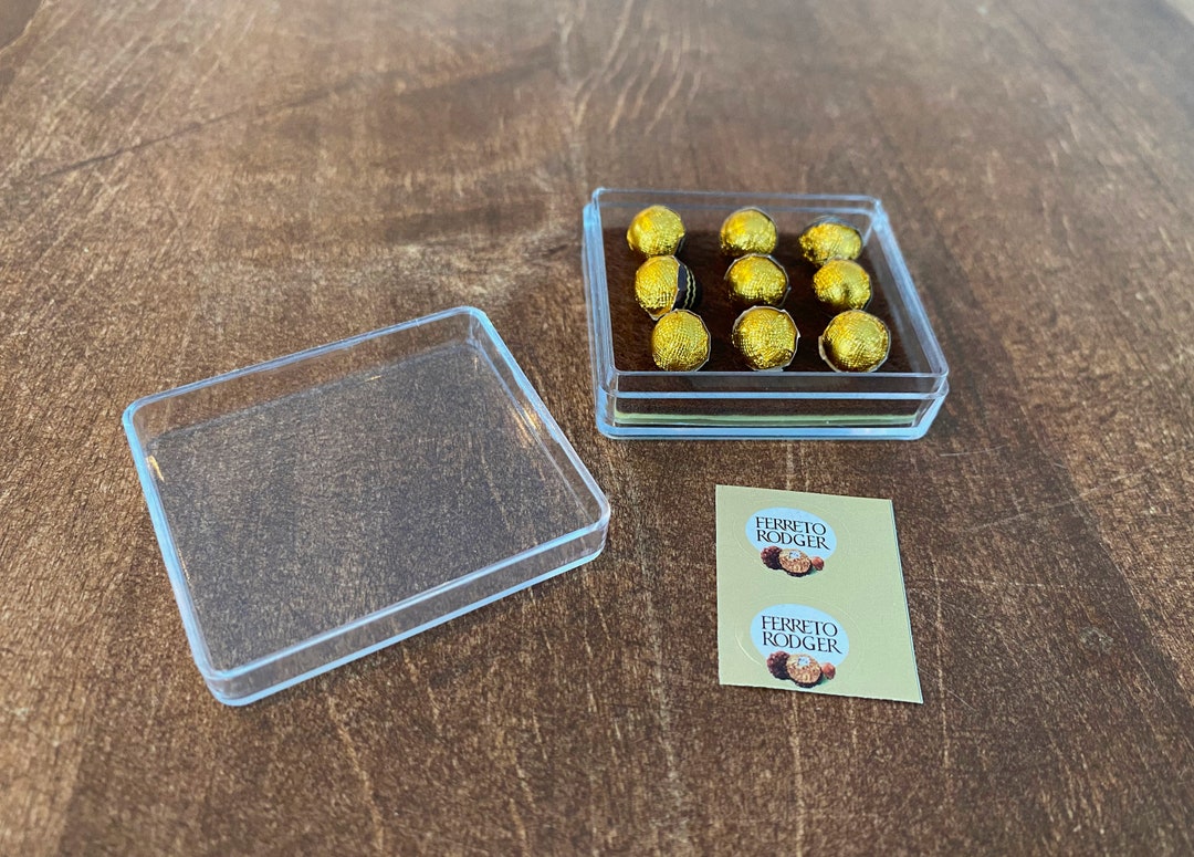 1:6 Scale Miniature Ferrero Rocher Style Chocolate Square Gift Box ...