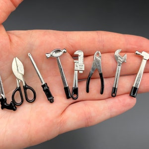 Miniature Handheld Tools and Toolbox. Dollhouse DIY Accessories. Scale ...
