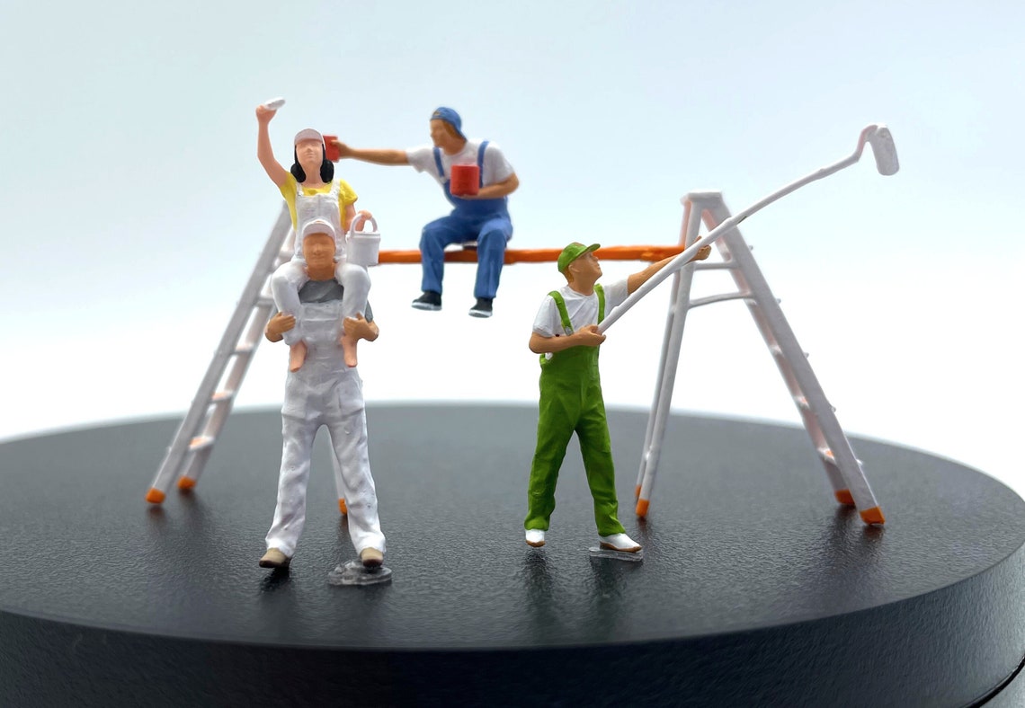 Painters / Decorators Miniature Figures. Human Realistic Models. 1:64 S ...