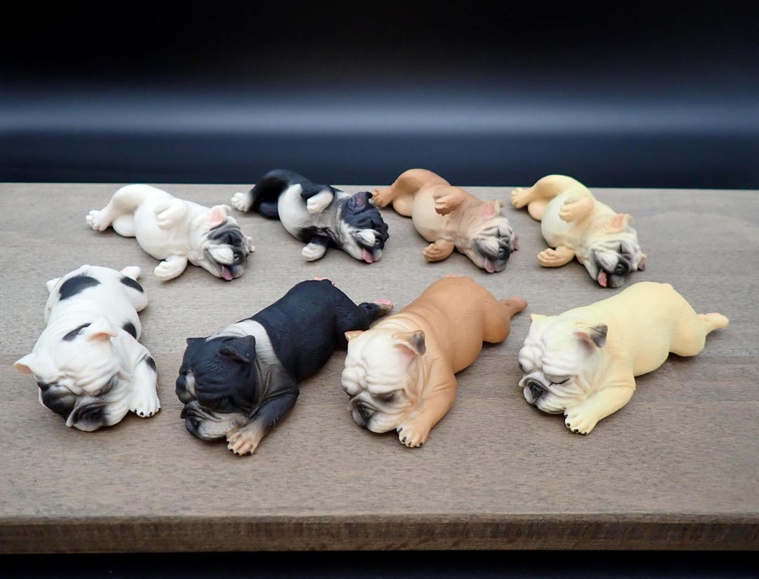 Miniature Bulldogs Toy Models. English Dog Statues / Figures - Etsy