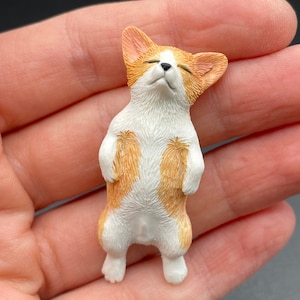 Miniature Corgis. 'orange' / Red and White Corgi Dog. Puppy 1:12 Scale ...