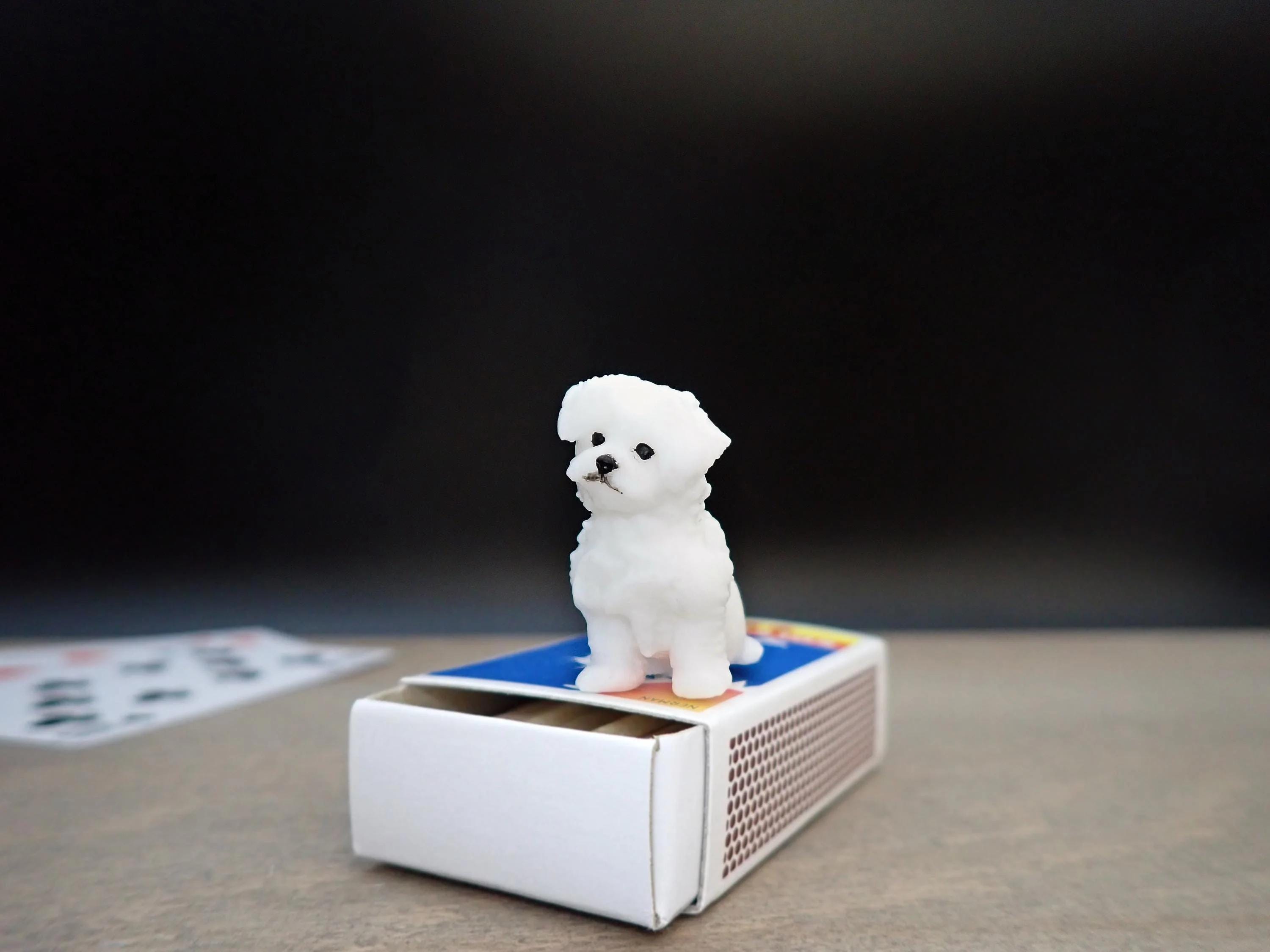 Miniature White Fluffy Dog / Puppy Model / Figure - Etsy