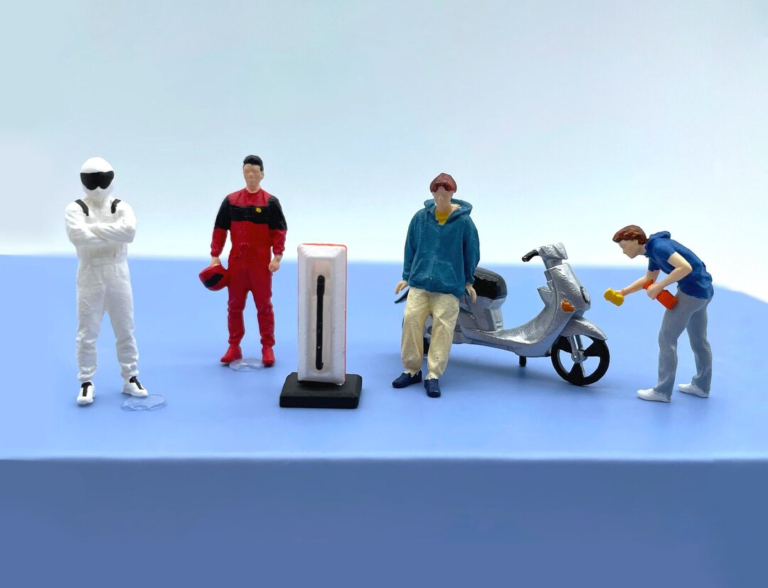 Miniature Human Racer Figures. the Stig. Car Washing Boy. F1 Racer ...