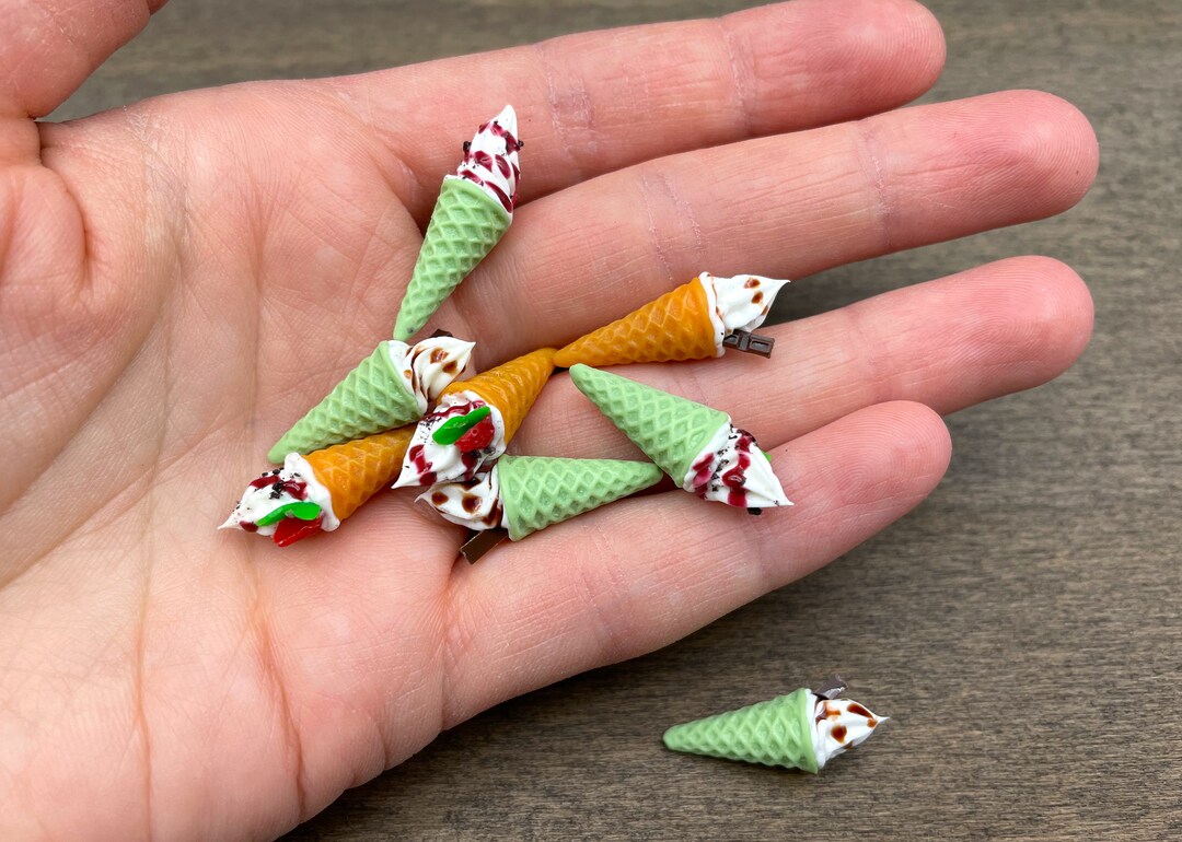 Miniature Ice Cream Cones. 1:6/12 Scale. Kitchen Food Dollhouse ...