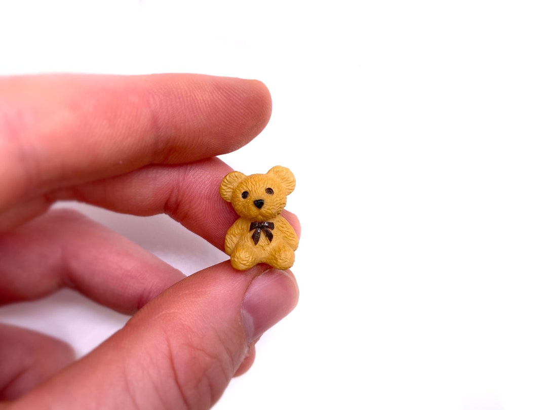 Miniature Teddy Bear Toy. Model Dollhouse Accessory. Cute Animal. 1:12 ...