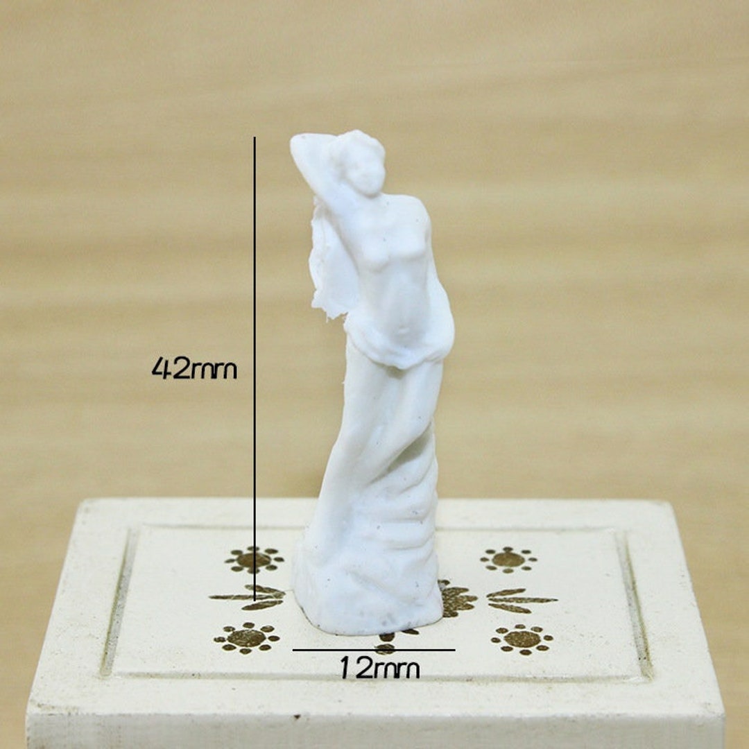 Miniature Goddess Statue Mini White Figure Dollhouse Accessory 1:12 ...