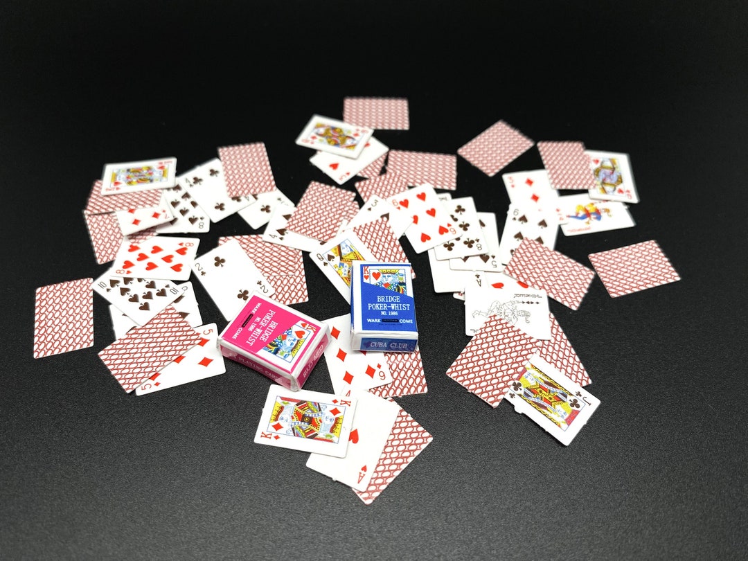 Miniature Card Deck. Dollhouse Accessories. 1:12 Scale - Etsy