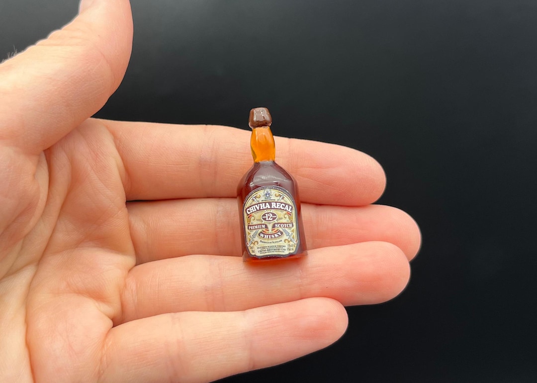 Miniature Whiskey Bottle 1:6. Scale Dollhouse Kitchen Accessories - Etsy