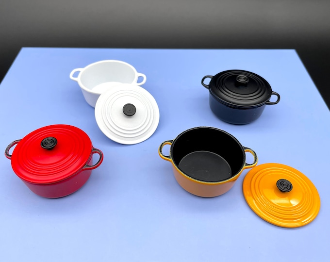 Miniature Cooking Pot With Lid. Choose Colour. Dollhouse Kitchen Food ...