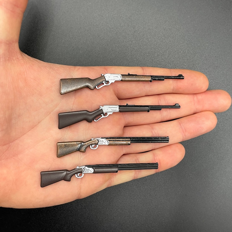 Miniature Guns. Shotgun, Rifle. Dollhouse Model Accessories. 1:12 Scale ...
