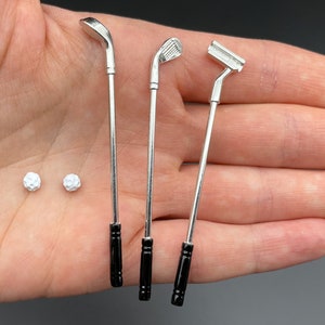 Miniature Golf Bag With Golf Clubs. Blue, Red or Green. 1:12 Scale ...