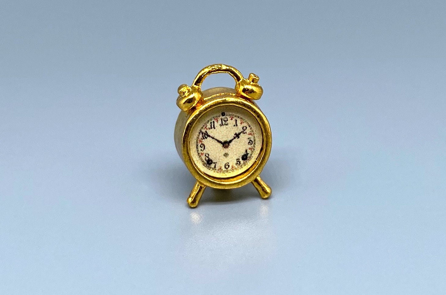 Miniature Gold Alarm Clock. Dollhouse Accessories 1:12 Scale - Etsy