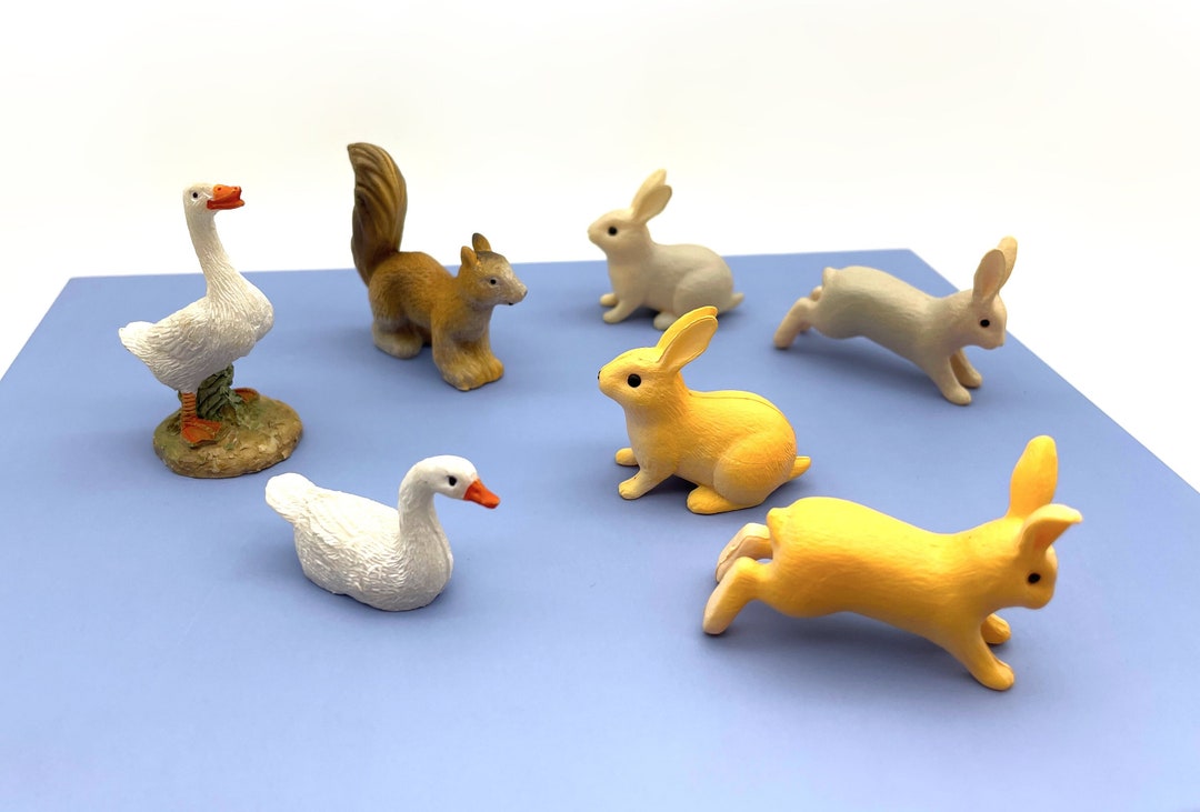 Miniature Animals 1:12 Scale. Ducks Rabbits Squirrel. Dollhouse ...