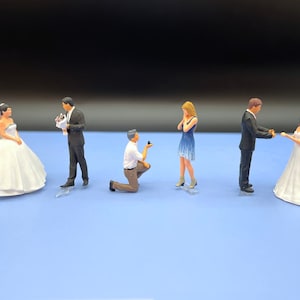 Miniature Couples Figures. 1:64, 1/87 Scale. Lovers Bride Groom Wedding ...
