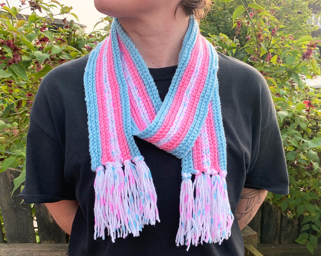 Trans Pride Crochet Scarf Unisex Pride Transgender Flag Gift - Etsy