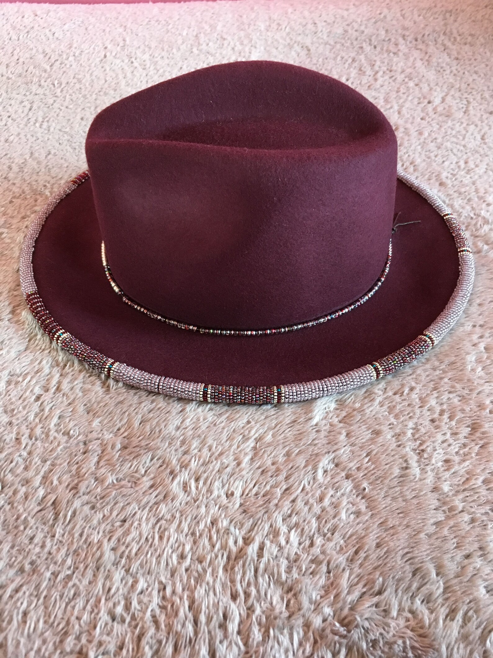 Beaded Fedora - 100% Italian Wool Hat - Etsy