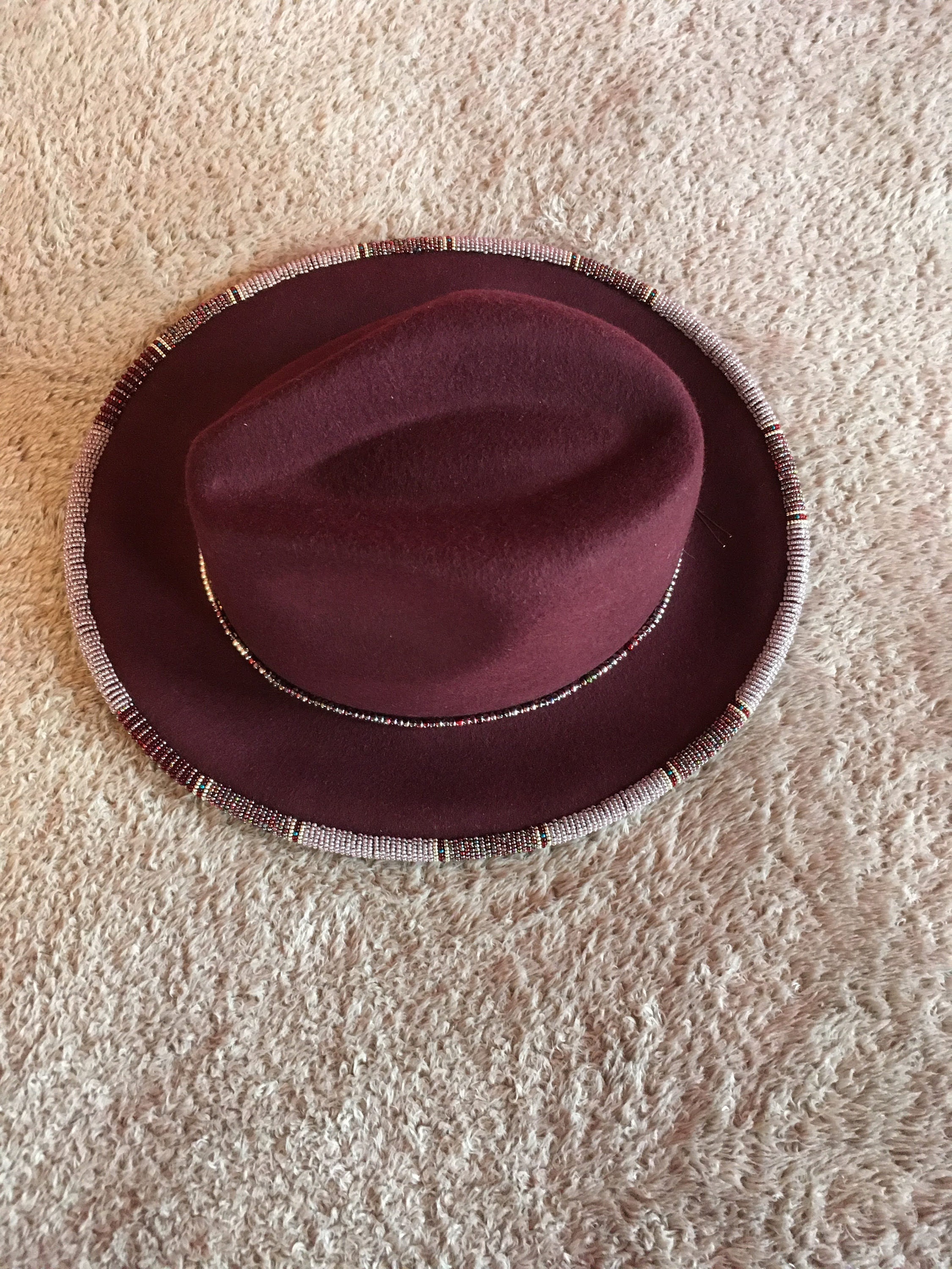 Beaded Fedora - 100% Italian Wool Hat - Etsy