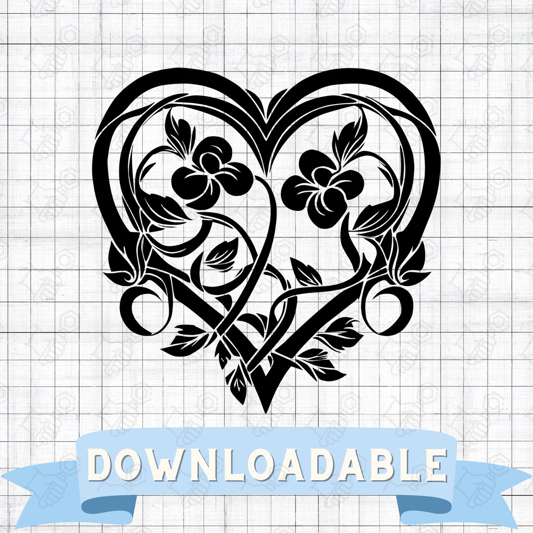 Love Heart Digital Download SVG PNG Instant Download for - Etsy